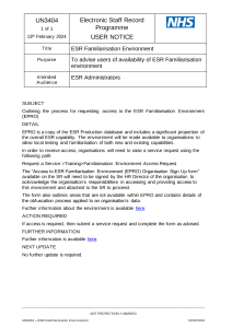 Browse Content - ESR Hub - NHS Electronic Staff Record
